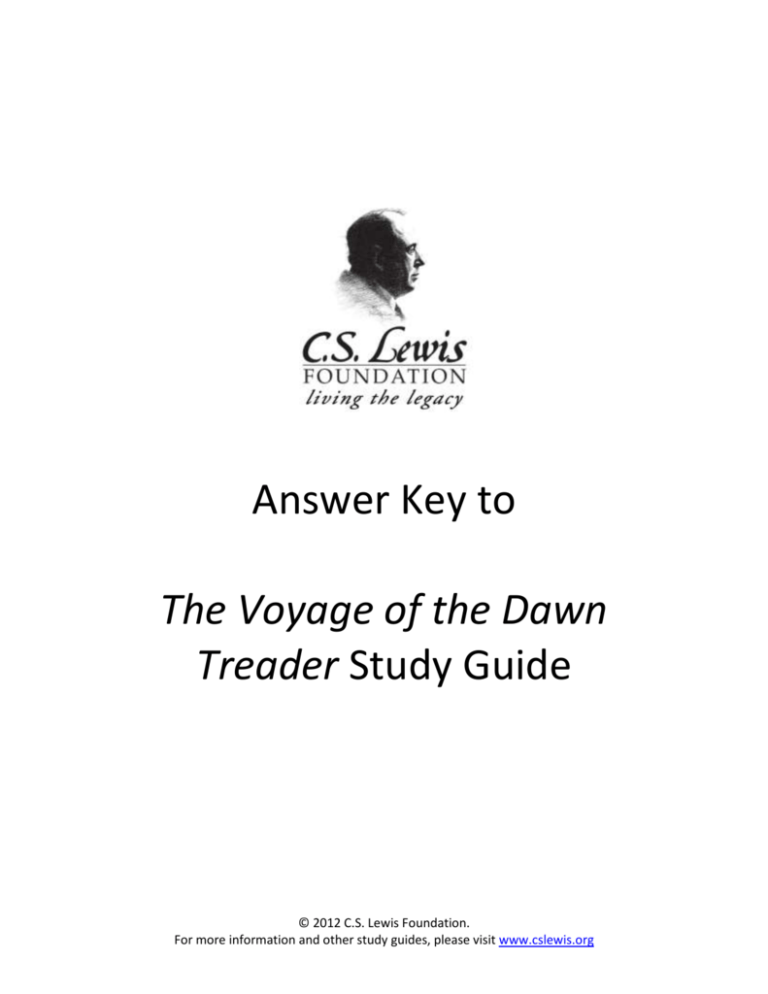 The Voyage Of The Dawn Treader Answer Key
