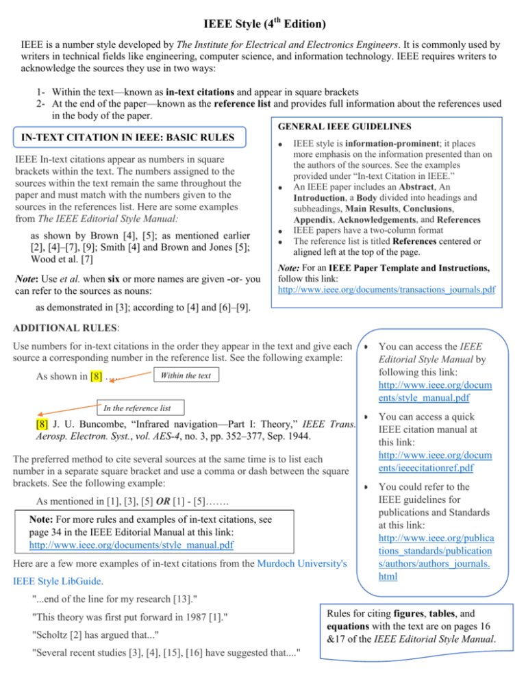 IEEE Style Guide