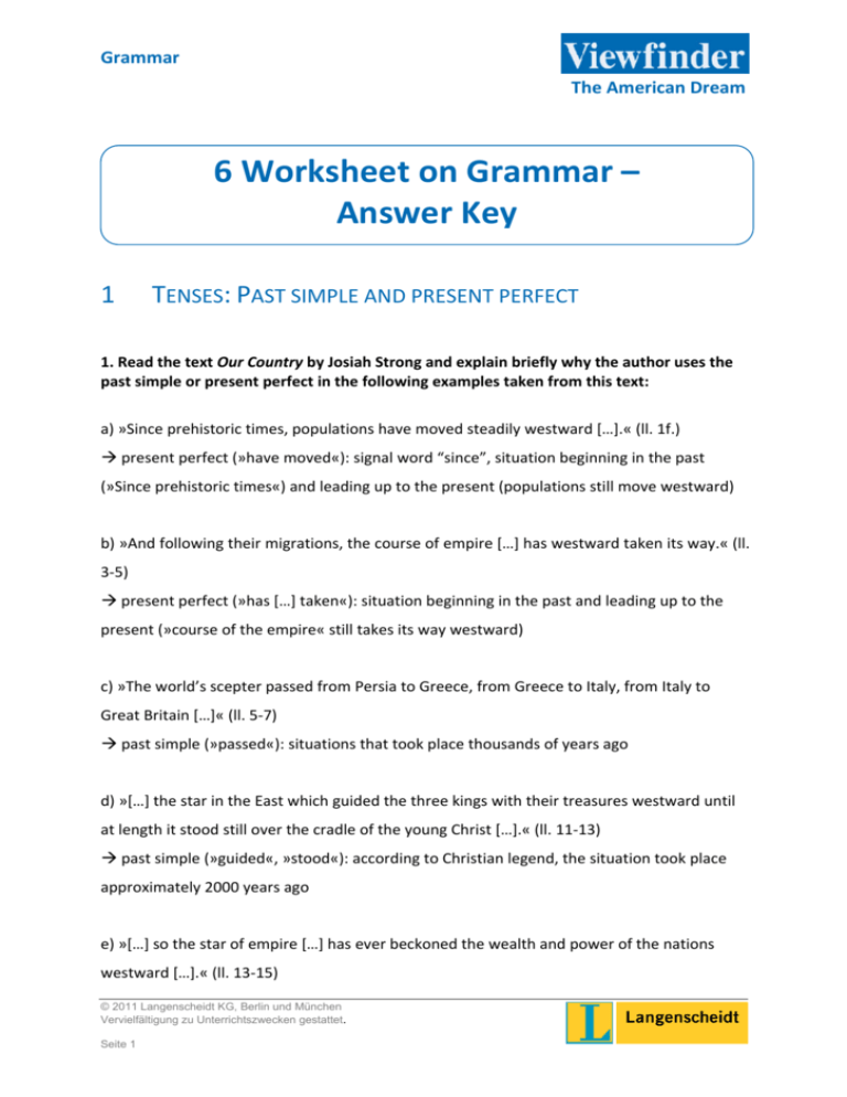 6 Worksheet On Grammar Answer Key 6 Worksheet On Grammar Answer Key