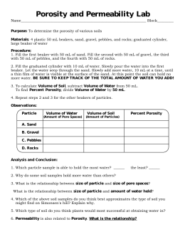 Porosity and Permeability Lab