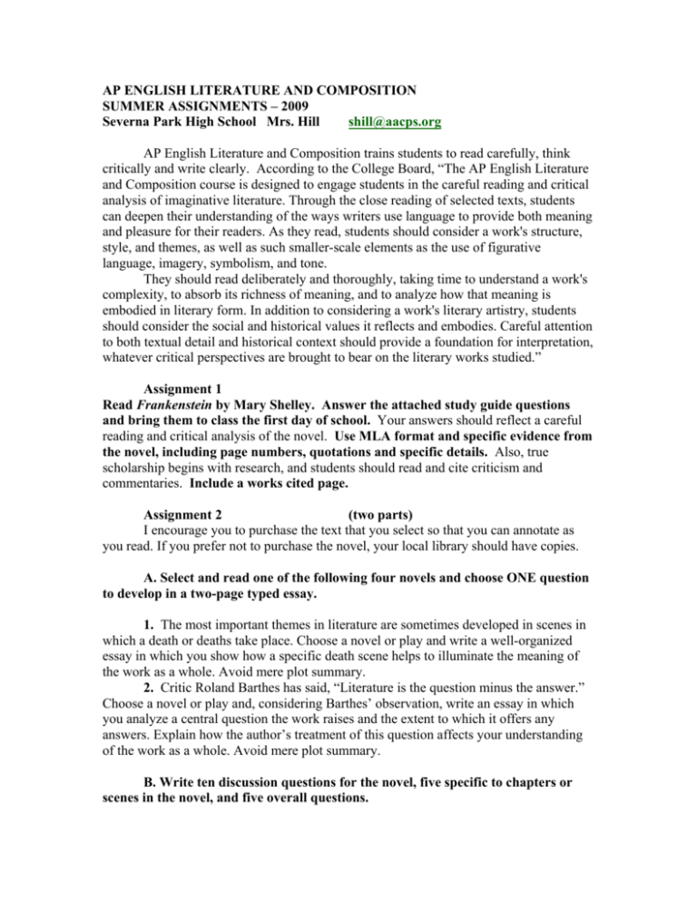 Ap English Literature And Composition