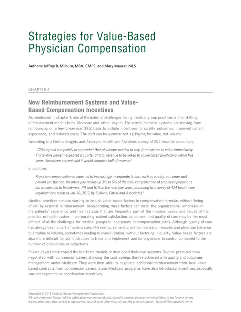 Strategies for Value-Based Physician Compensation