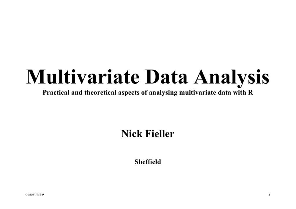 Multivariate Data Analysis