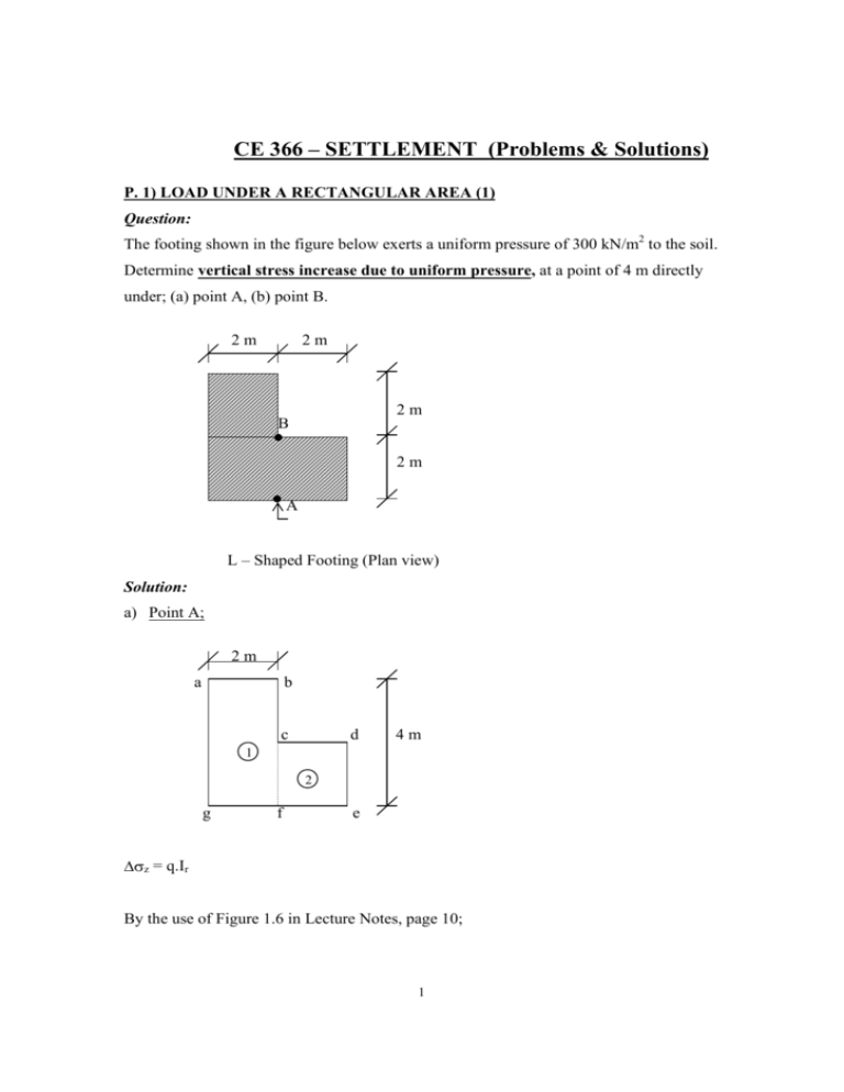 CE 366 SETTLEMENT Problems Solutions 