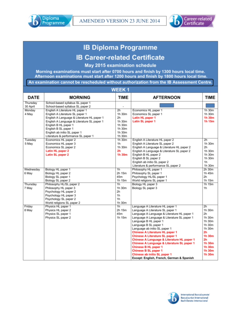 IB Diploma Programme IB Career IB Diploma Programme IB Career