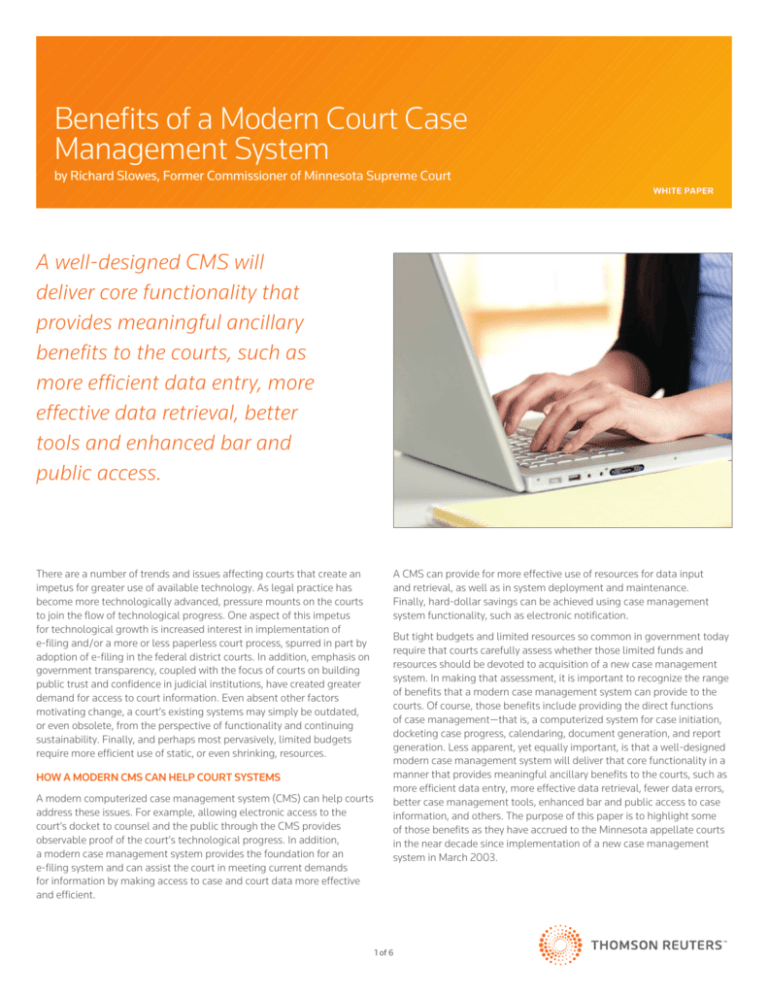 Benefits Of A Modern Court Case Management