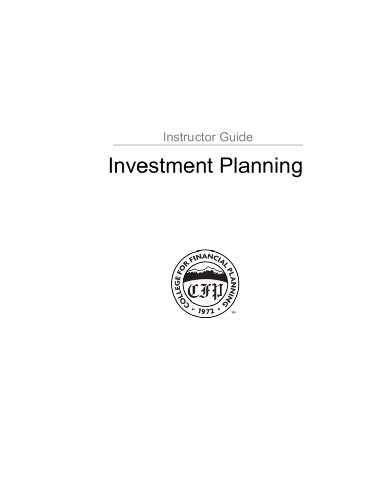 Investment Planning College For Financial Planning