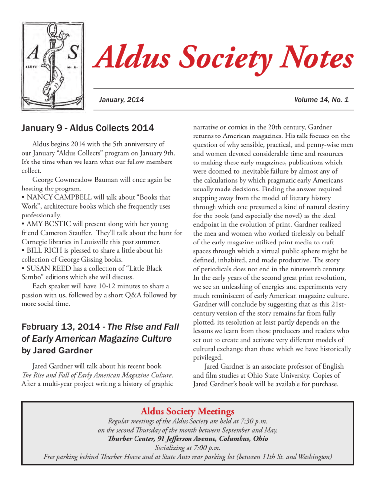 Aldus Society Notes