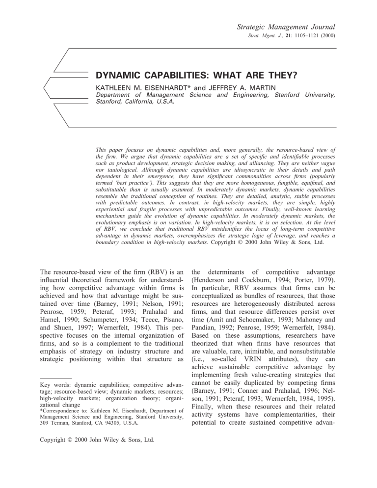 Dynamic capabilities: what are they?