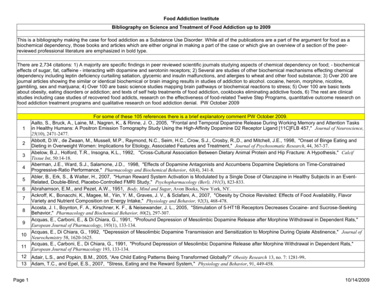 Bibliography Of 2733 Peer Reviewed Studies Bibliography Of 2733 Peer Reviewed Studies