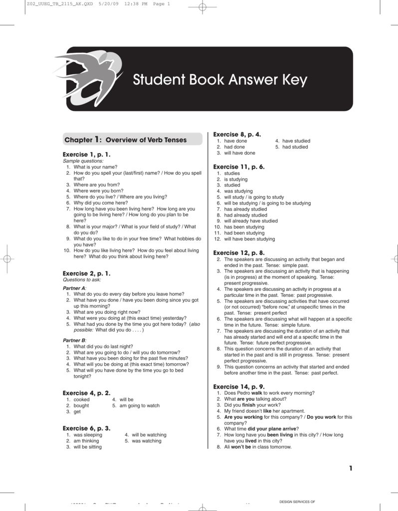Student Book Answer Key Student Book Answer Key
