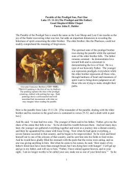 Summary of the Lessons from the Prodigal Son Luke 15 Characters