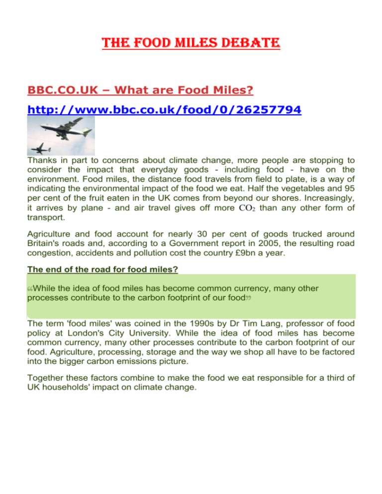 the food miles debate