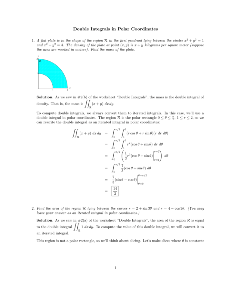 Double Integrals In Polar Coordinates
