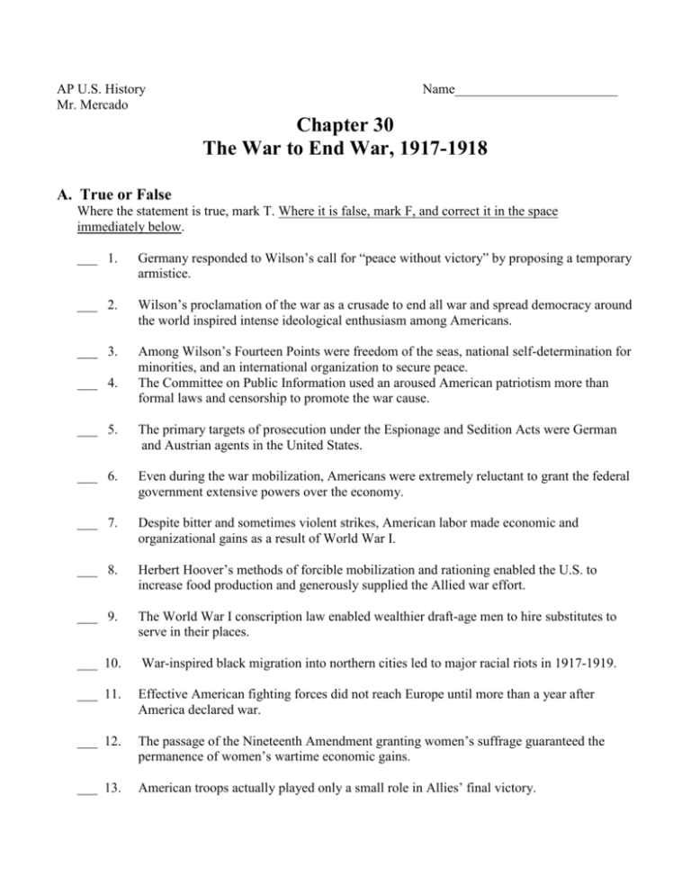 Ch30 The War To End War Web