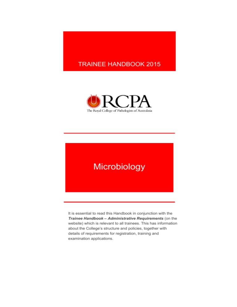 Microbiology Trainee Handbook 2016