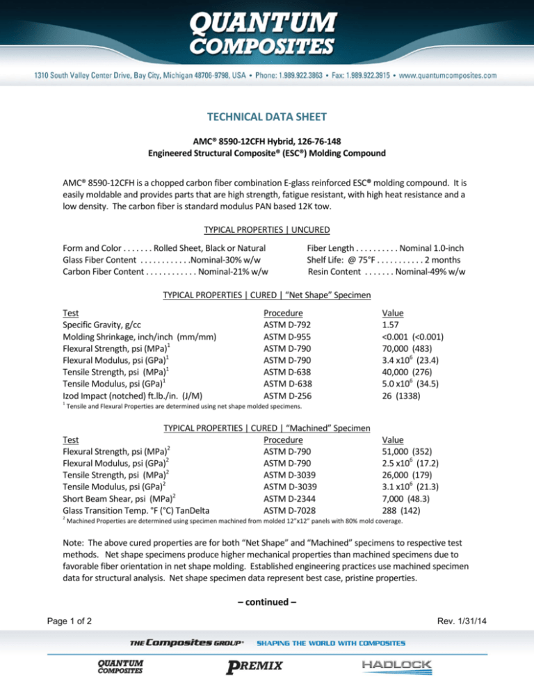 Amc®-8590-12cfh - Quantum Composites