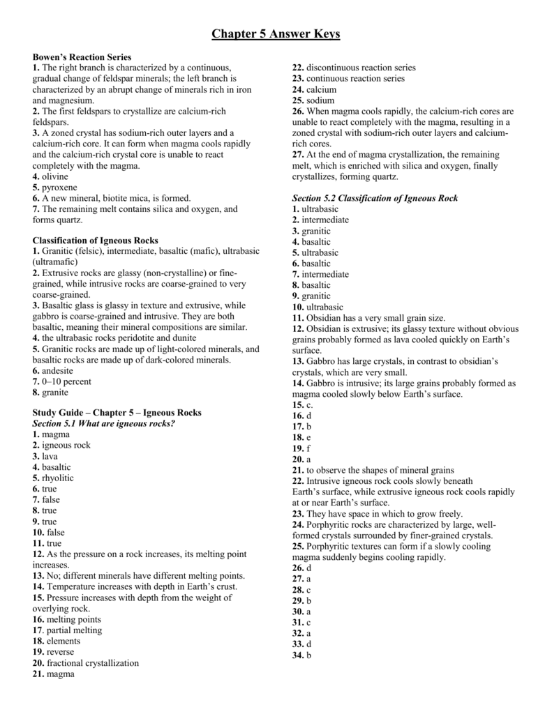 Chapter 5 Answer Keys