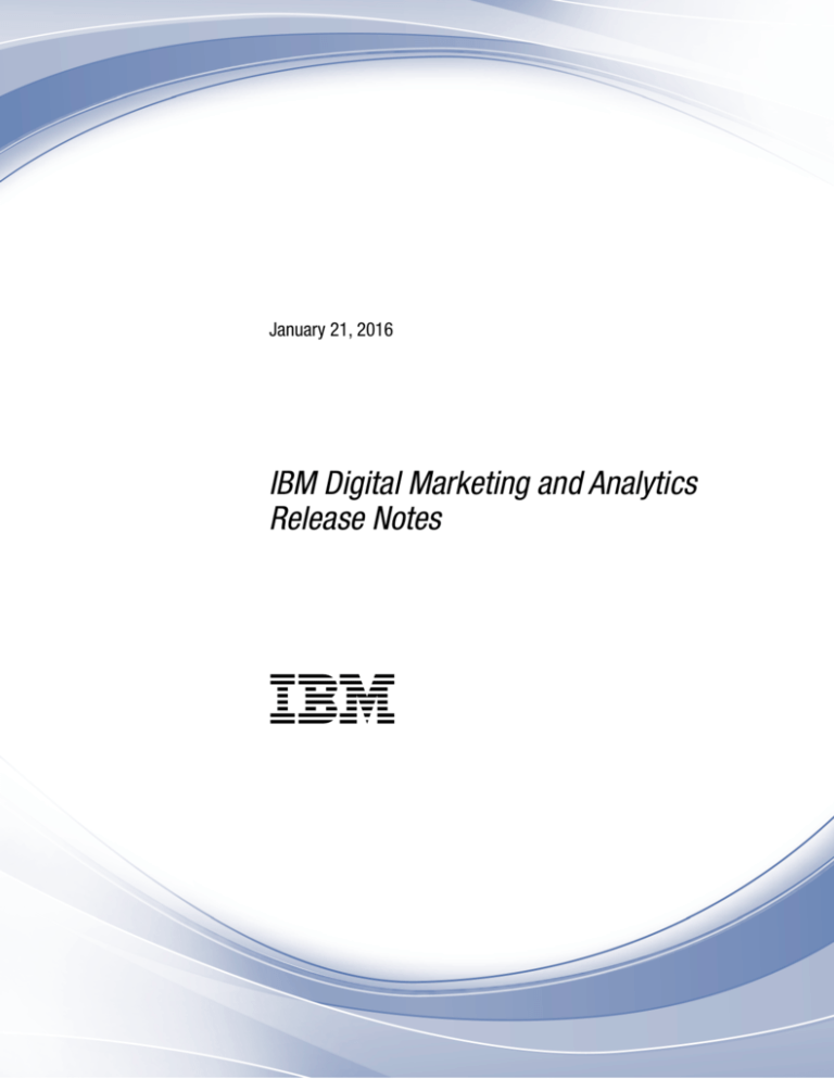 IBM Digital Marketing and Analytics Release Notes