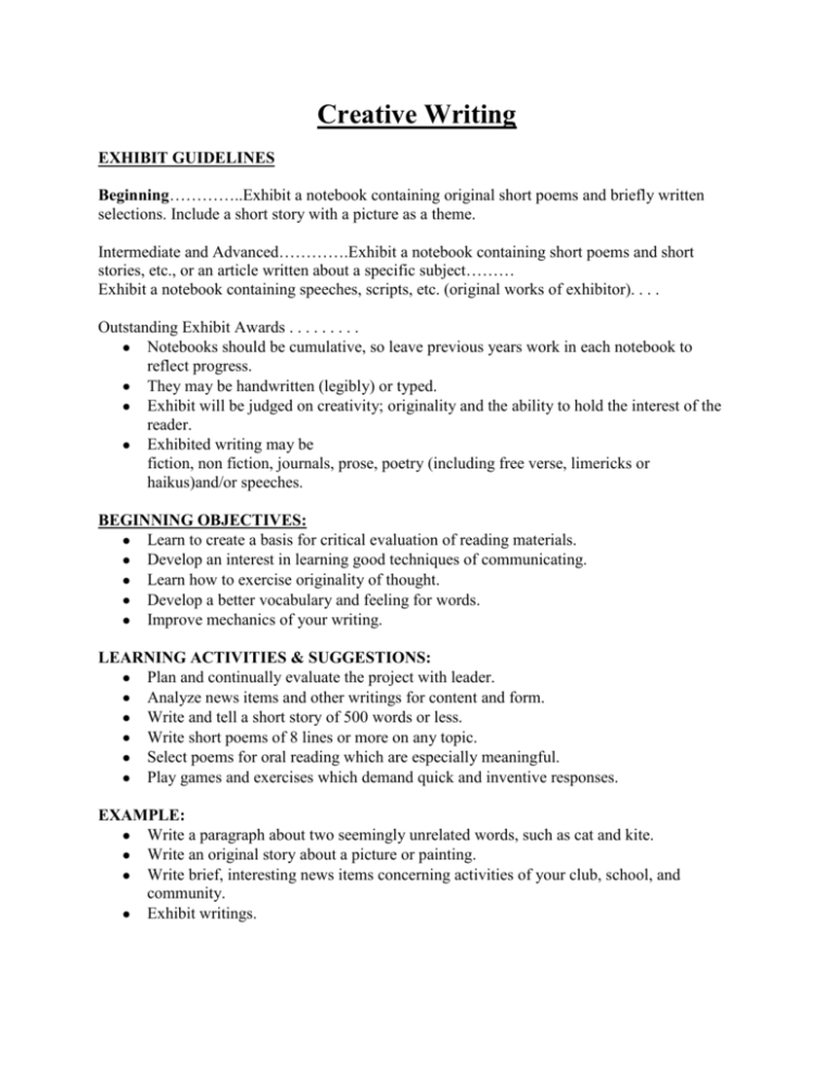 Creative Writing Creative Writing
