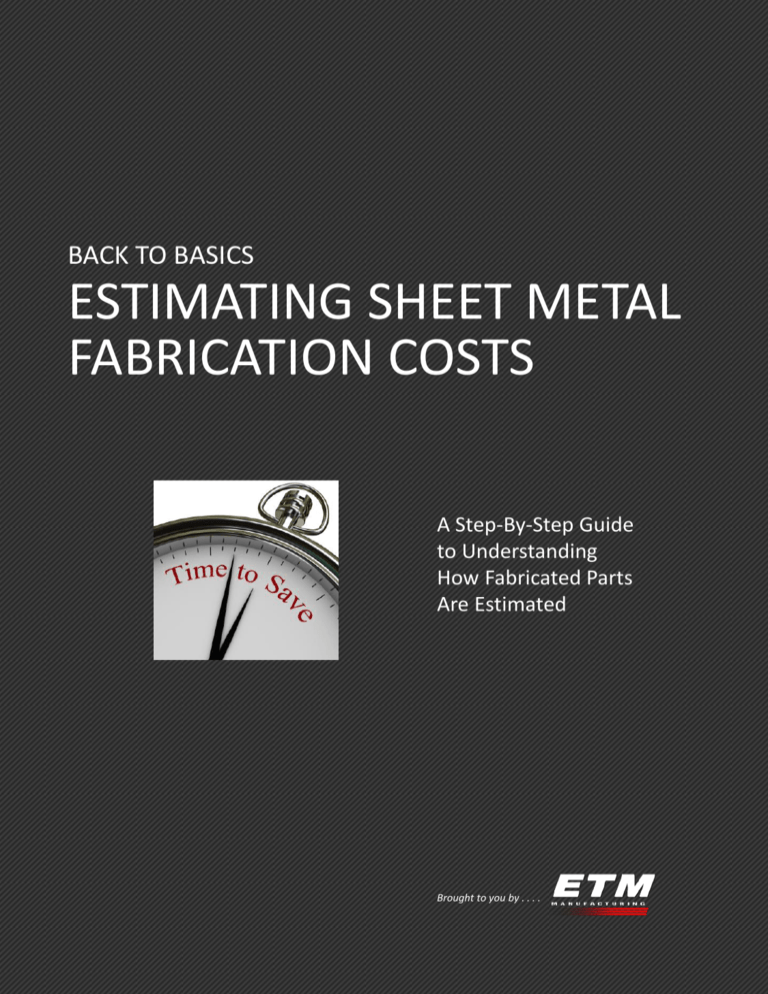 Estimating Sheet Metal Fabrication Costs