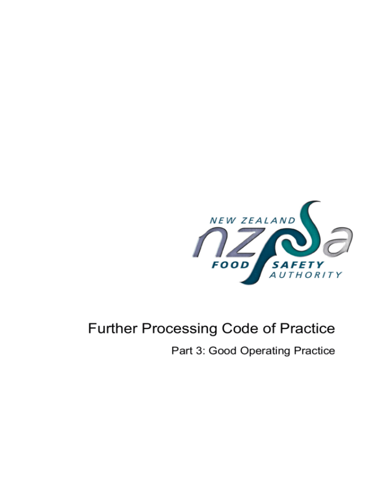 Further Processing Code Of Practice