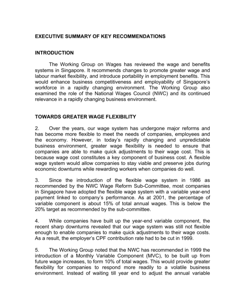 executive summary of key recommendations