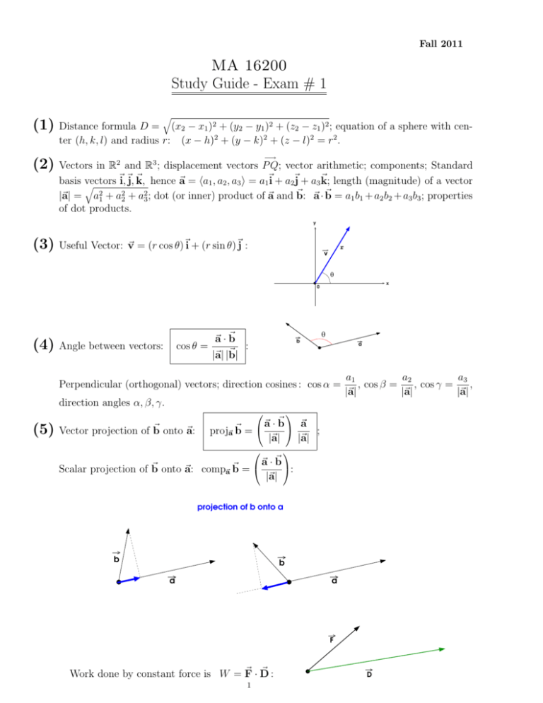 MA 16200 Study Guide