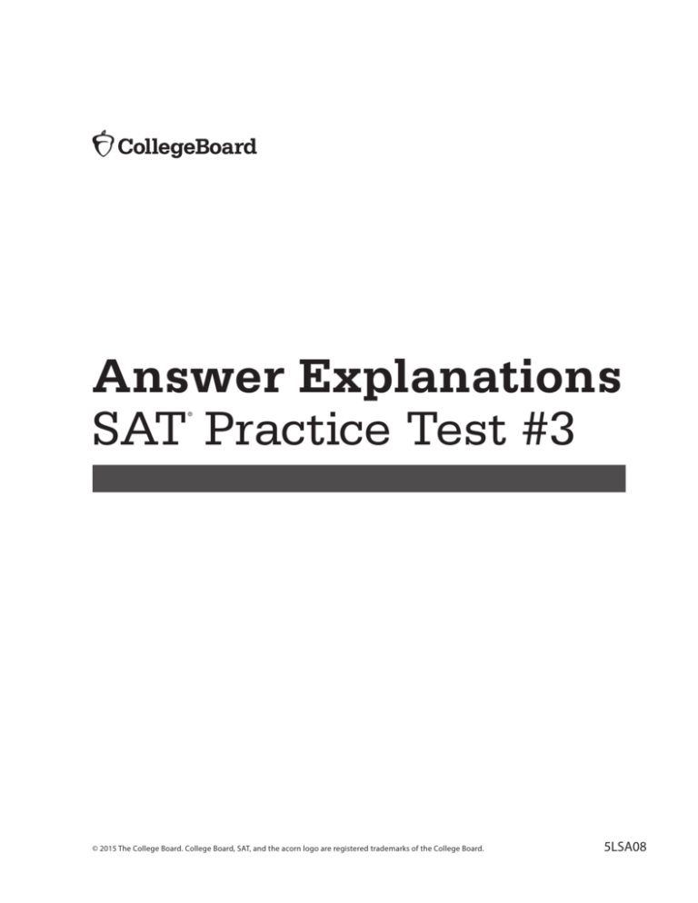 Answer Explanations SAT Practice Test 3