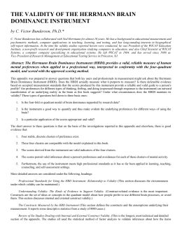 The Herrmann Brain Dominance Instrument® (HBDI