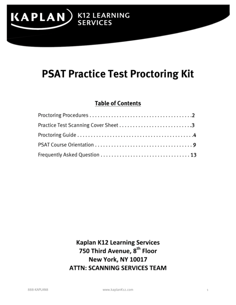 PSAT Practice Test Proctoring Kit psat-practice-test-proctoring-kit