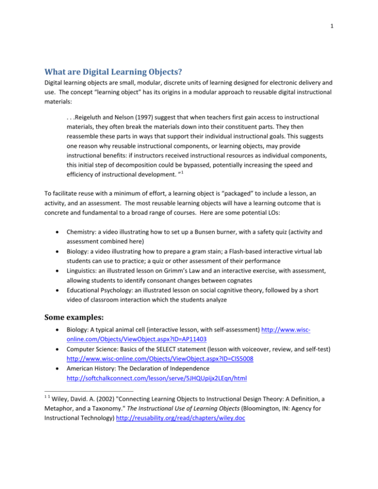 What Are Digital Learning Objects 