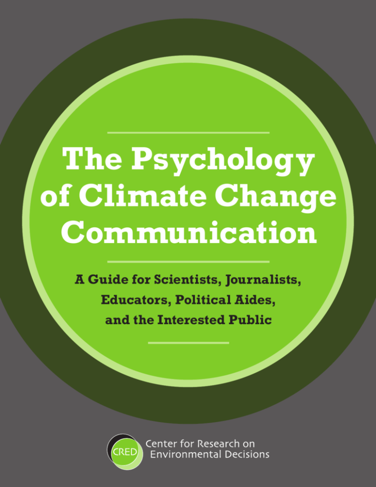 CRED Guide - The Psychology of Climate Change Communication