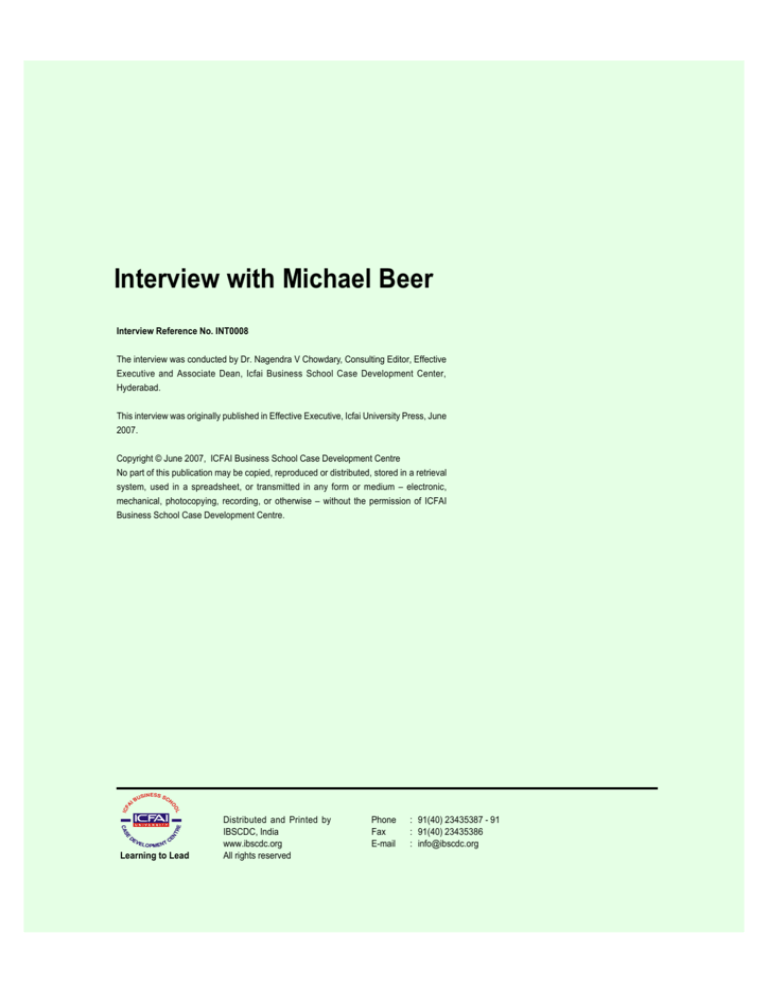 Interview with Michael Beer