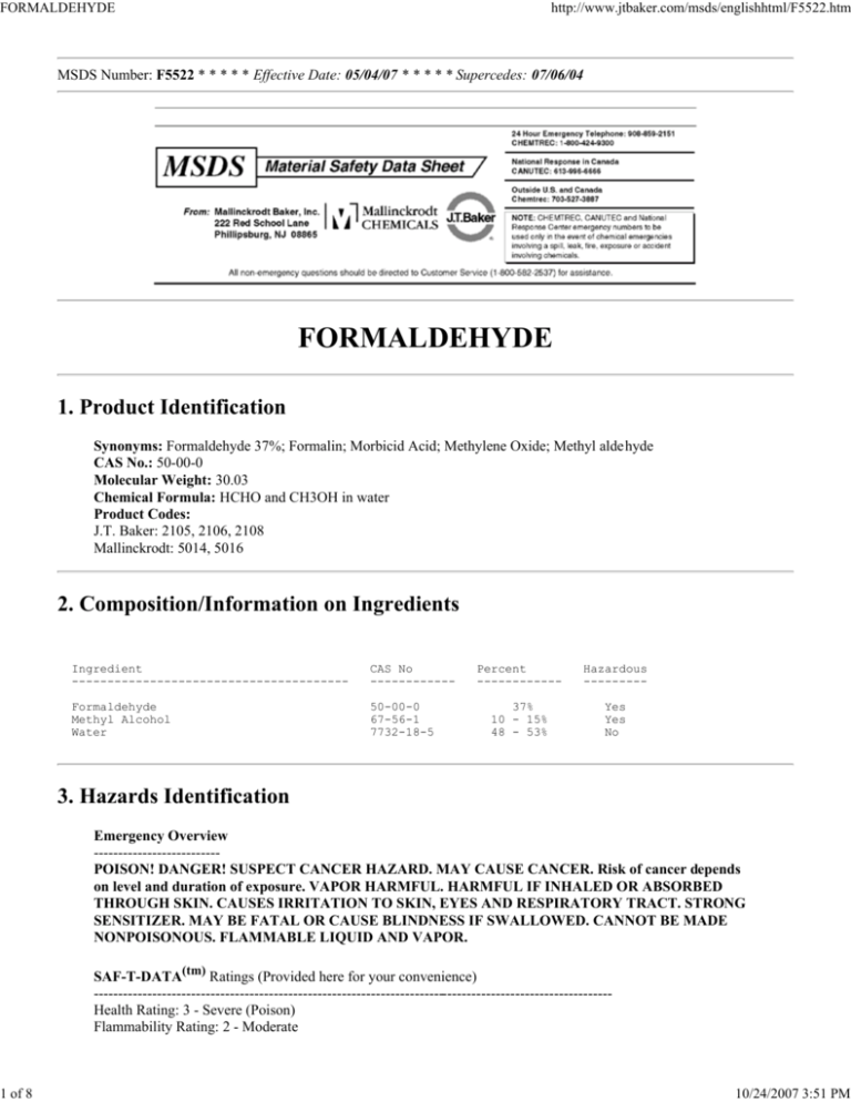 Formaldehyde