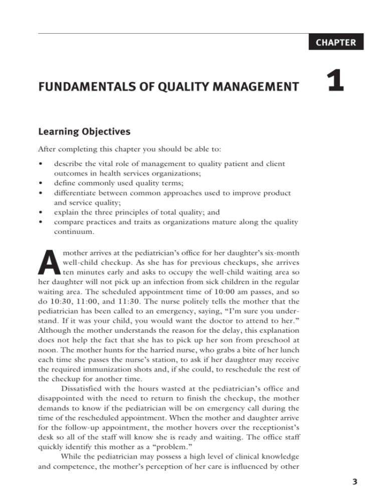 fundamentals of quality management