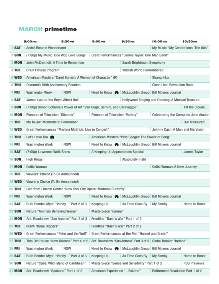 MARCH primetime