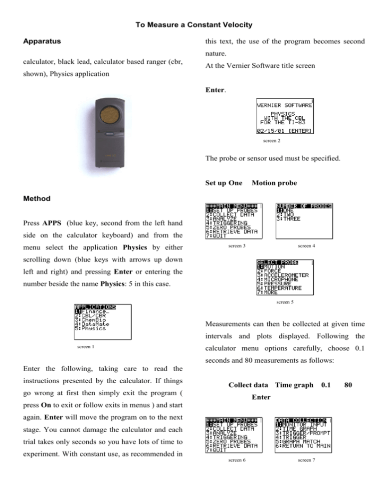 Measuring a Constant Velocity