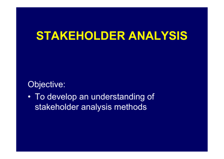 Stakeholder Analysis