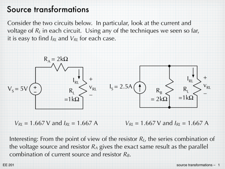 Source Transformations in Electrical Circuits