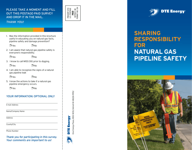 DTE Energy Sharing Responsibility for Natural Gas Pipeline Safety