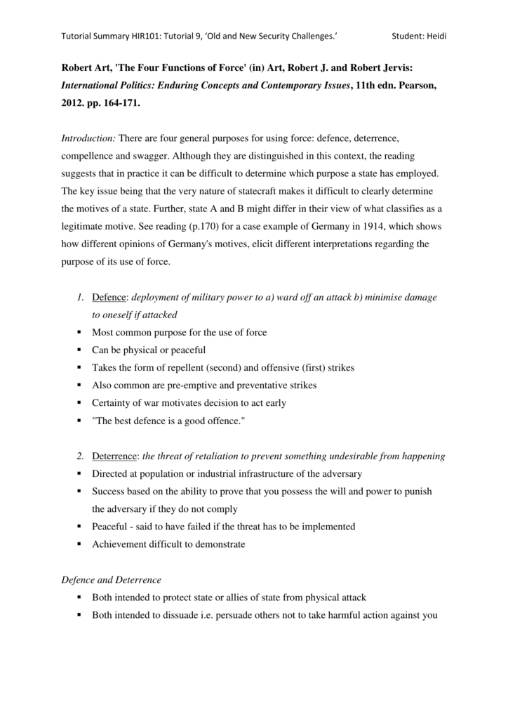 Robert Art The Four Functions Of Force in Art Robert J And