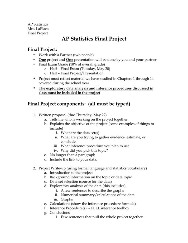 AP Statistics Final Project AP Statistics Final Project