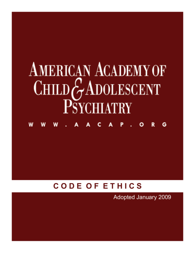 AACAP Code of Ethics - American Academy of Child and