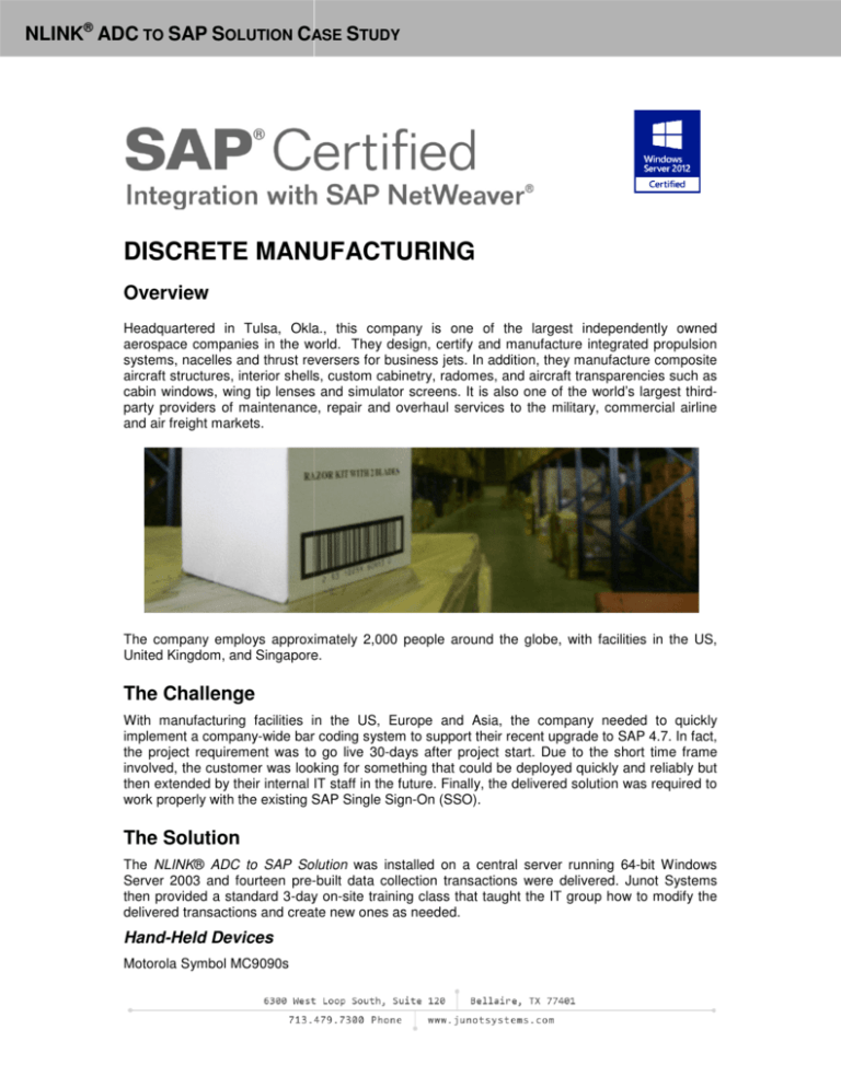 sap barcoding for discrete manufacturing