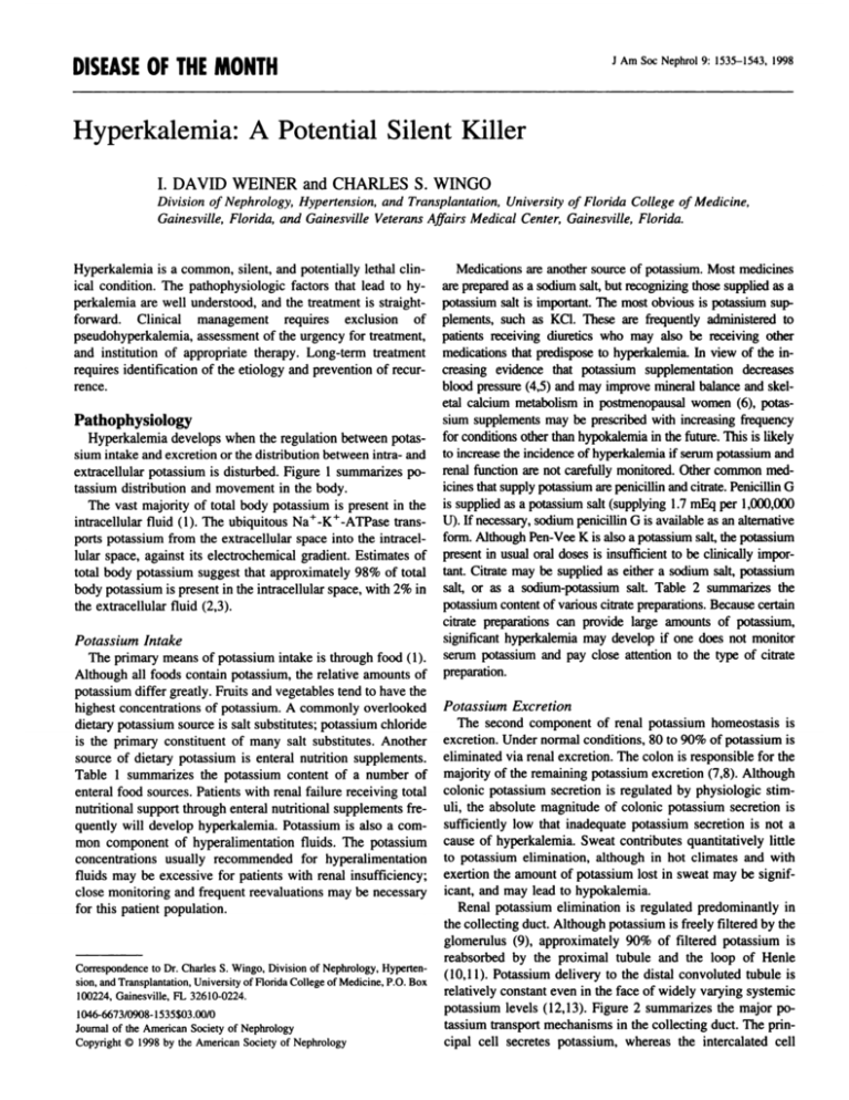 11 Hyperkalemia A Potential Silent