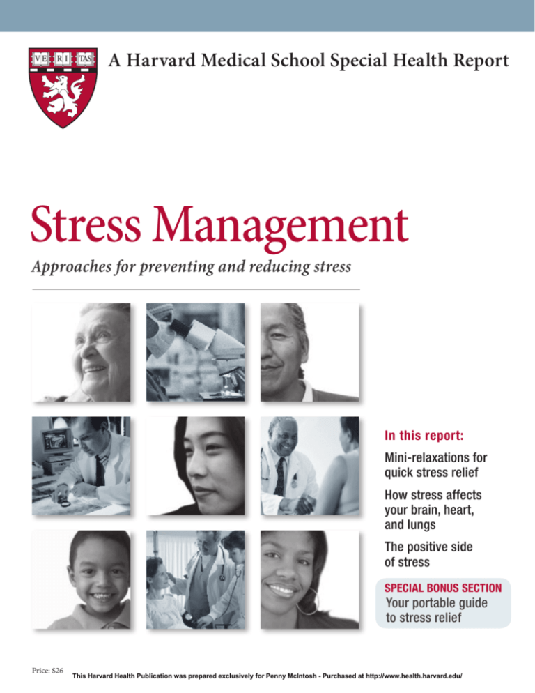 Stress_management Approaches for preventing and reducing stress