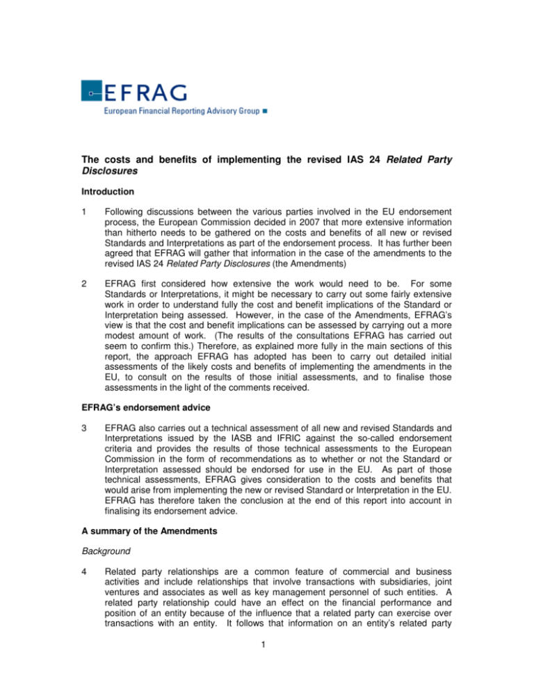 The Costs And Benefits Of Implementing The Revised IAS 24