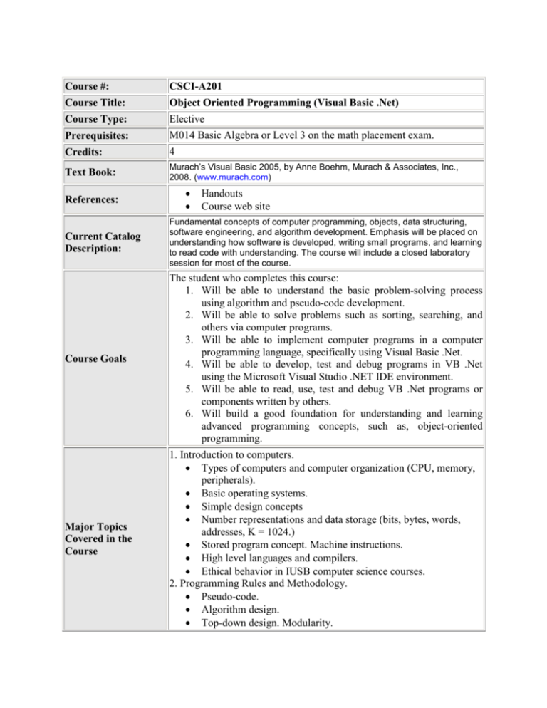 Sample Syllabus Computer And Information Sciences