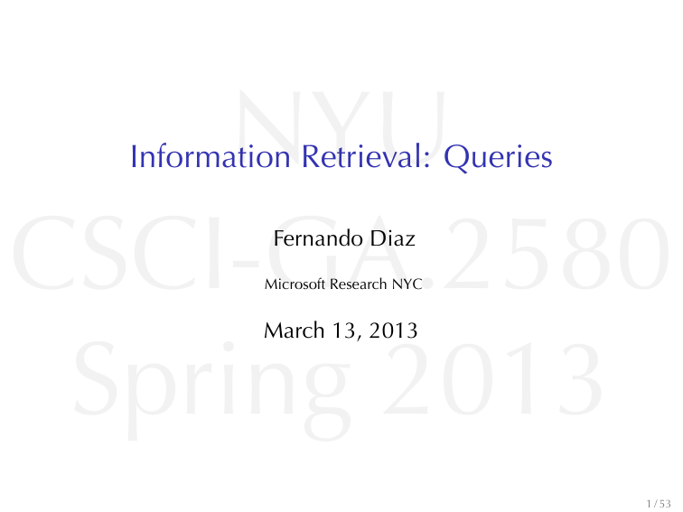 Information Retrieval Queries 